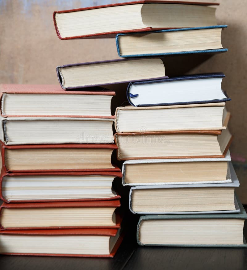 Stack of Books Background. Many Books Stock Photo - Image of science ...