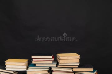 Stack of Books on a Black Background Science Learning Library Education ...