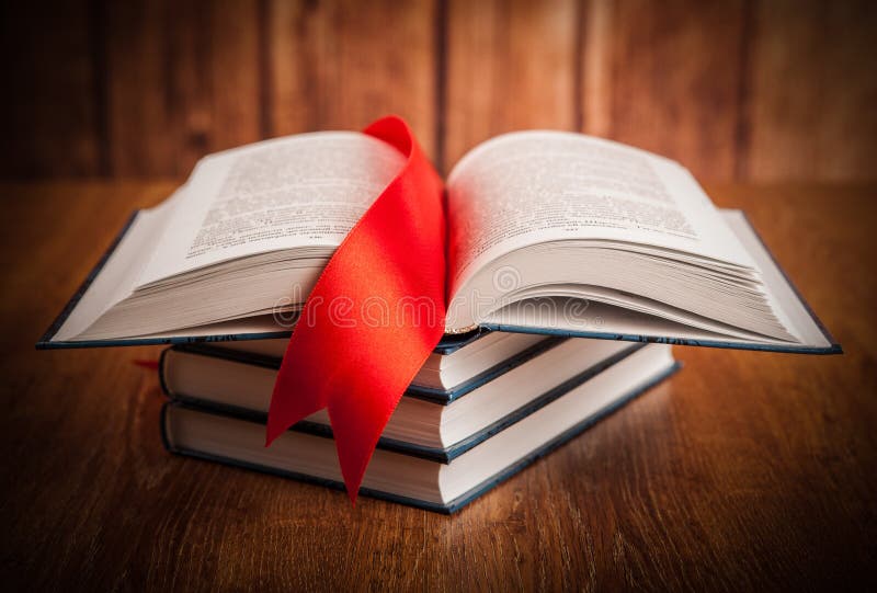 Stack of Books with Bookmark Stock Image - Image of read, blue: 48457779
