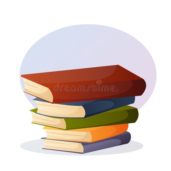 Stack of Books in Cartoon Style Vector Illustration Stock Vector ...