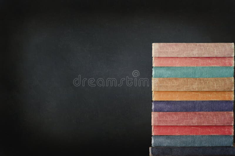 Stack of Books with Chalkboard Stock Image - Image of education ...