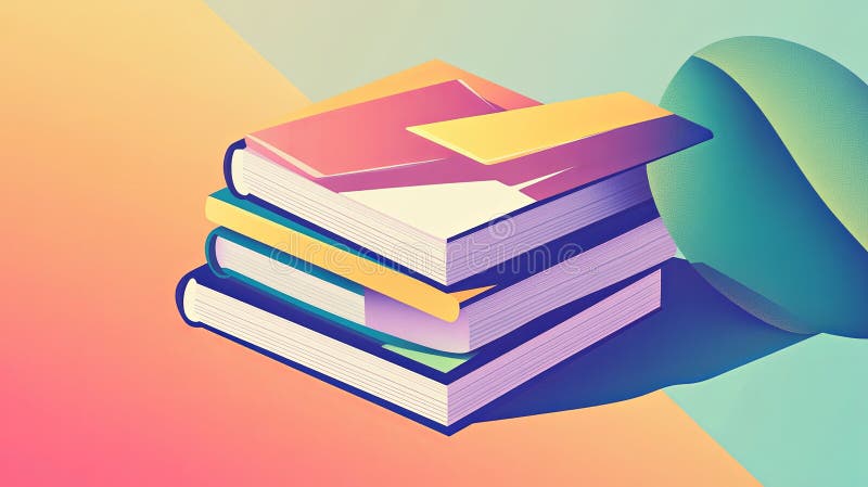 A Stack of Books with Clean, Branded Bookmarks for Tutoring Services ...