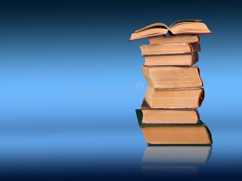 Stack of Books on the Color Gradient Background, Space for Text Stock ...