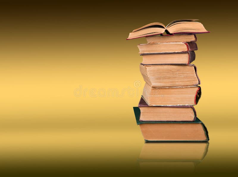 Stack of Books on the Color Gradient Background, Space for Text Stock ...