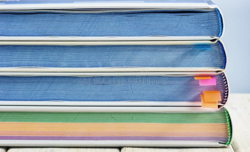 Stack of Books on the Shelf, Blank Spines Stock Image - Image of ...