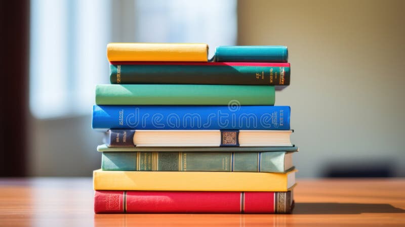 A Stack of Books with Colorful Spines, Representing a Variety of ...