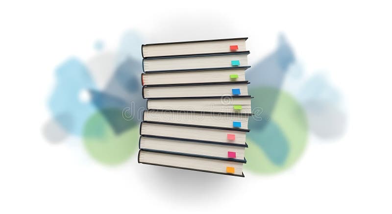 Stack of Books with Colorful Tabs, Learning and Education Resources ...