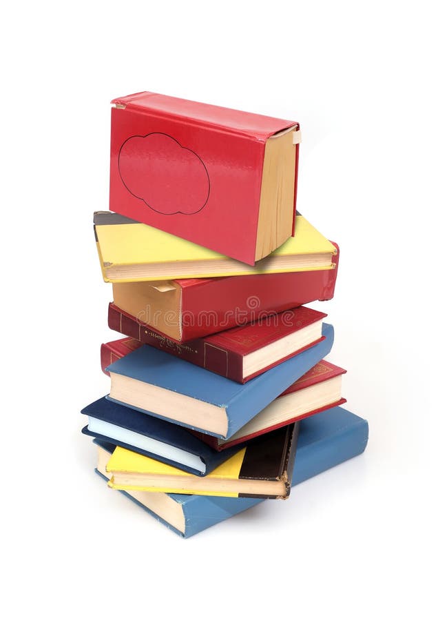 Stack of Books in Colour Covers Isolated on a White Background Stock ...