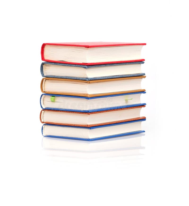 Stack of Books in Colour Covers with White Sheets Stock Photo - Image ...