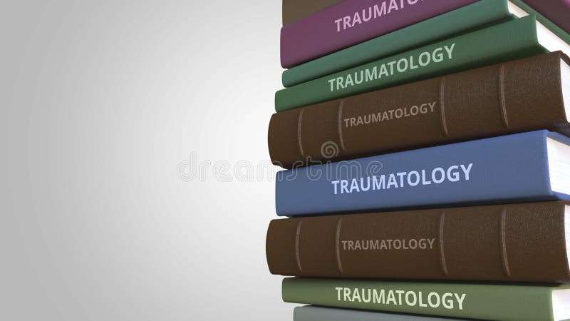 Book Cover with TRAUMATOLOGY Title, 3D Rendering Stock Illustration ...