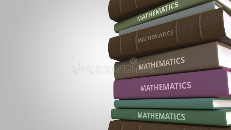 Pile of Books on MATHEMATICS, 3D Rendering Stock Illustration ...