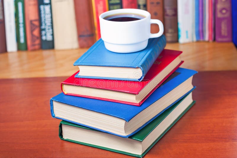 Stack of books on the desk stock image. Image of concept - 53391565