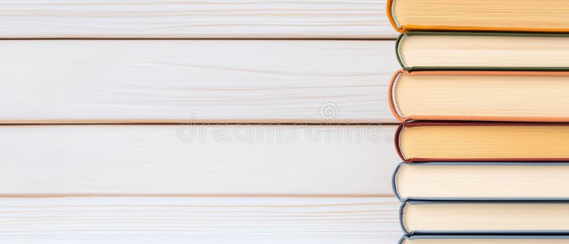 A Stack of Books with Different Colored Spines. Stock Image - Image of ...