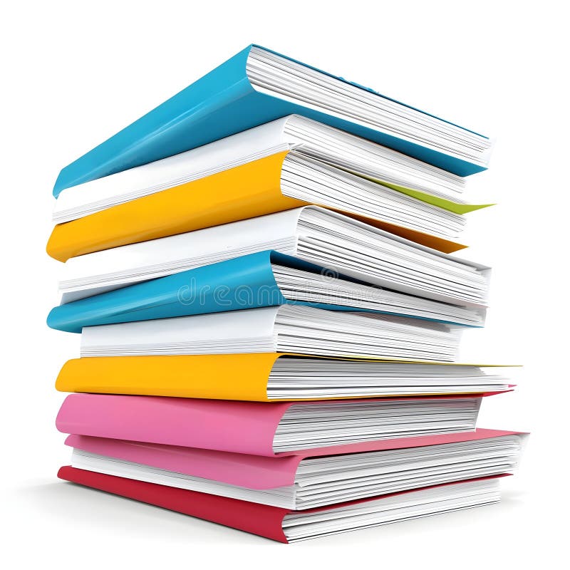 A Stack of Books with Different Colors and Sizes Stock Illustration ...
