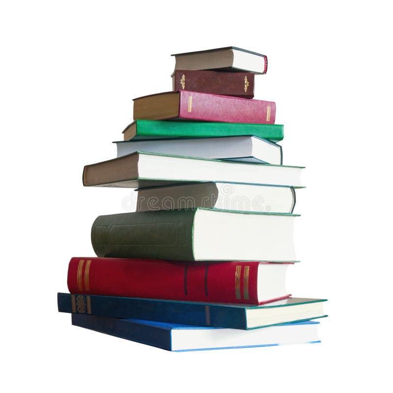 Stack Different Sizes Books Isolated Stock Image - Image of stack ...
