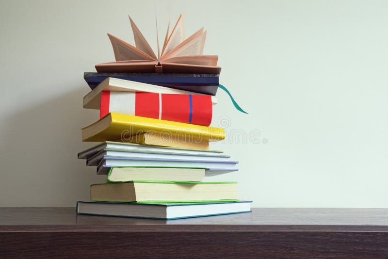 Stack of Books of Different Sizes and Colors, Free Space for Text Stock ...