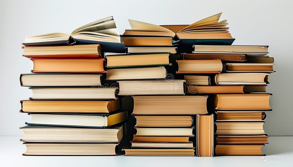 Stack of Books in Different Sizes and Colours. Clear Background Stock ...