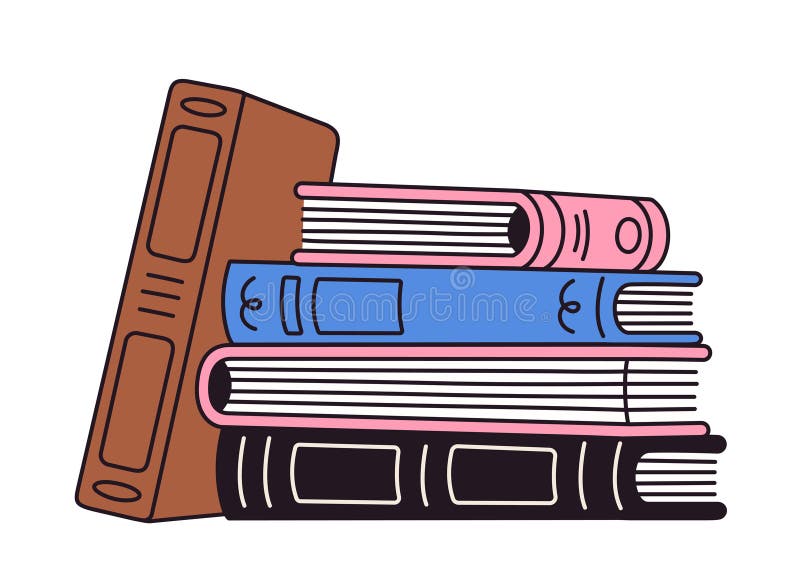Stack of books drawing stock vector. Illustration of isolated - 291287146