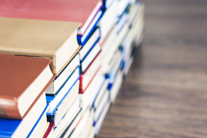 Stack of Books Education Background, Many Books Piles with Copy Space ...