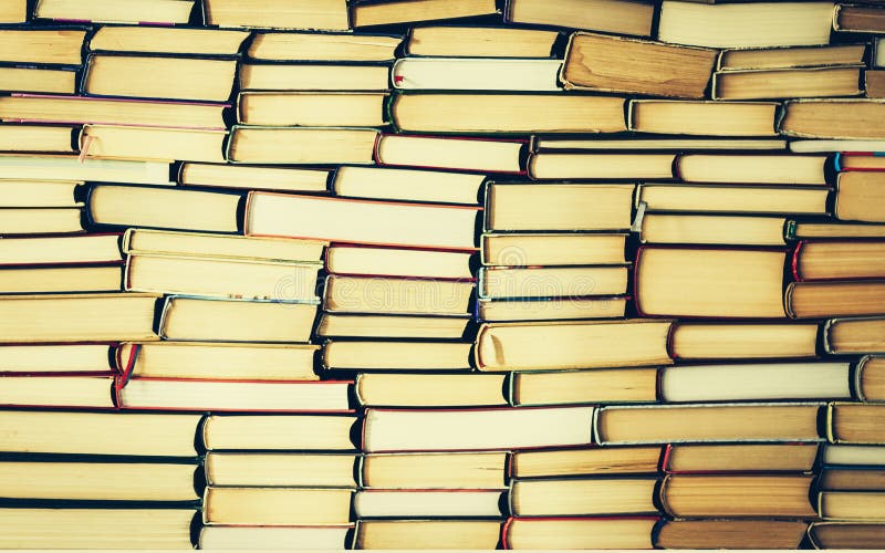 Stack of Books Education Concept Background, Many Books Piles with Copy ...