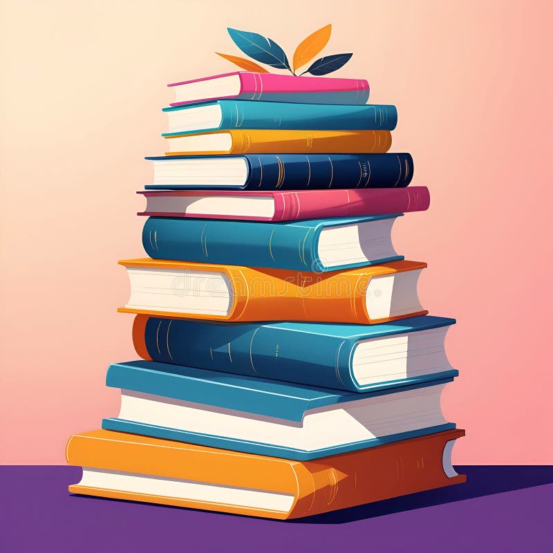 Stack of Books Education Learning Concept Stock Illustration ...