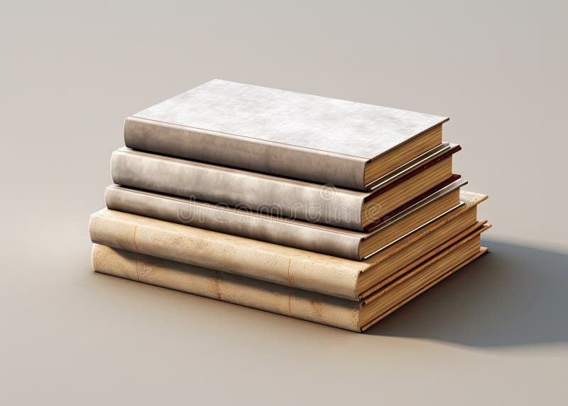Stack of Books with Empty Covers, Mockup, Literature, Education Stock ...