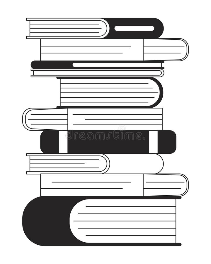 Stack Of Books Clip Art Black And White