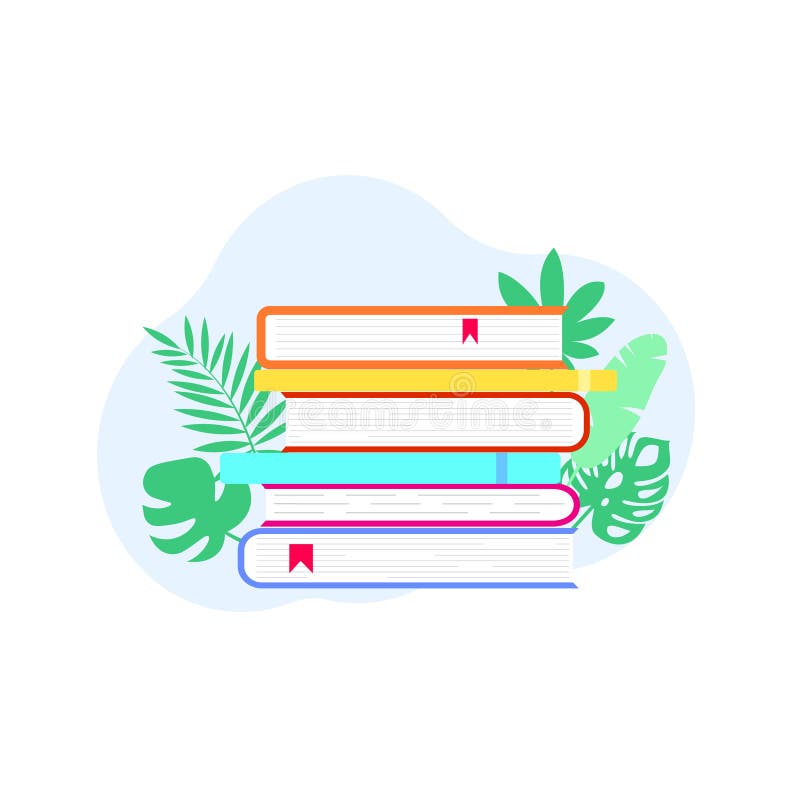 Stack of Books. Flat Style. Vector Illustration Stock Vector ...