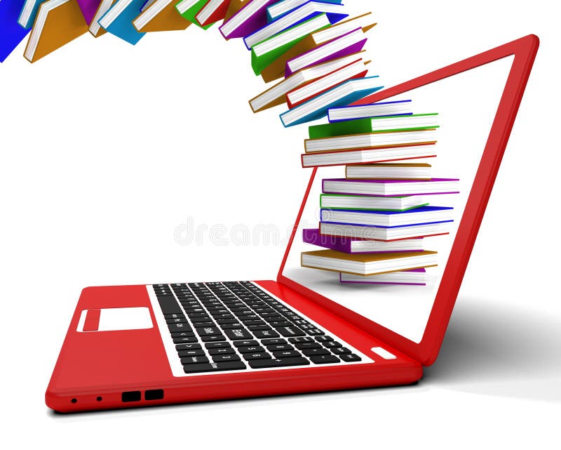 Books icon laptop concept stock vector. Illustration of flying - 20233422