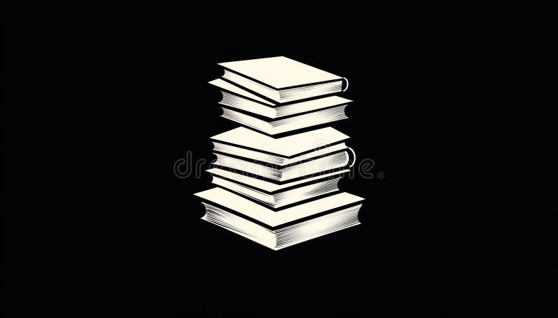 Stack of Books Forming a Big Pile on Black Background Stock ...