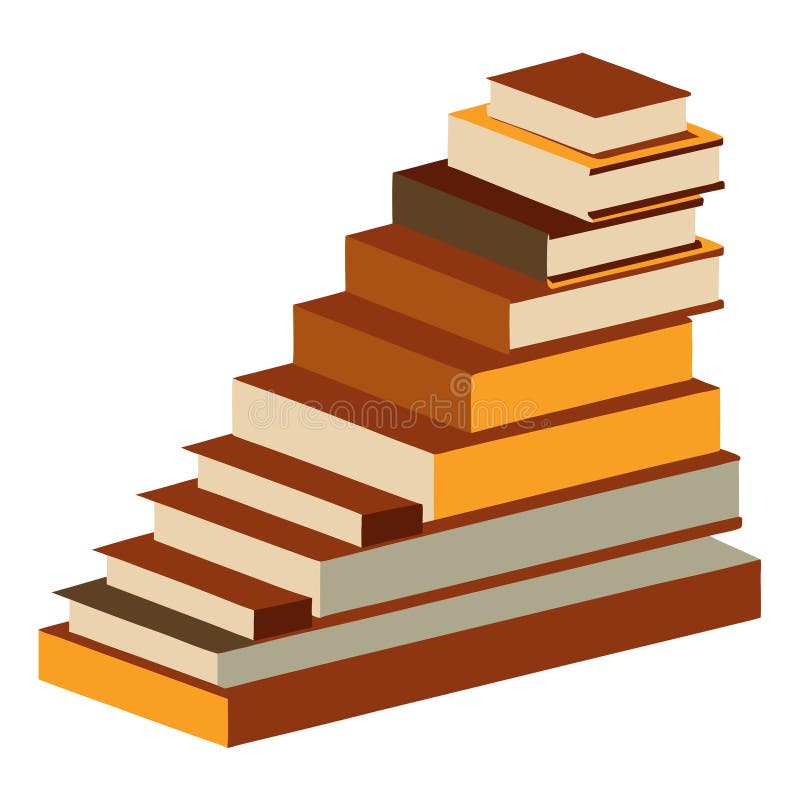 Stack of Books Forming Steps, Knowledge and Learning Concept ...