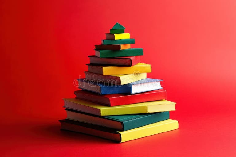 Stack of Books Forming a Tree, Reading and Knowledge Themes Stock ...