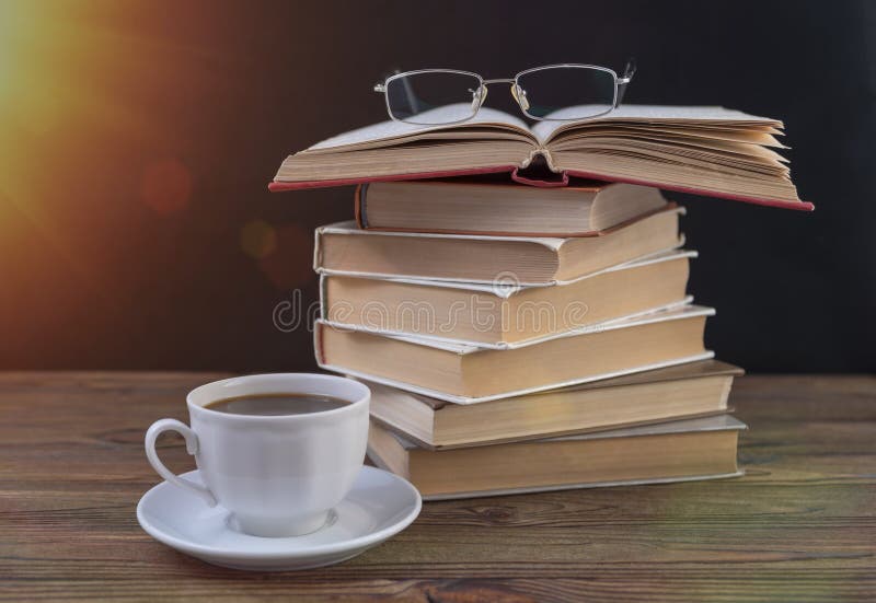 Stack Books Coffee Cup White Background Stock Photos - Download 688 ...