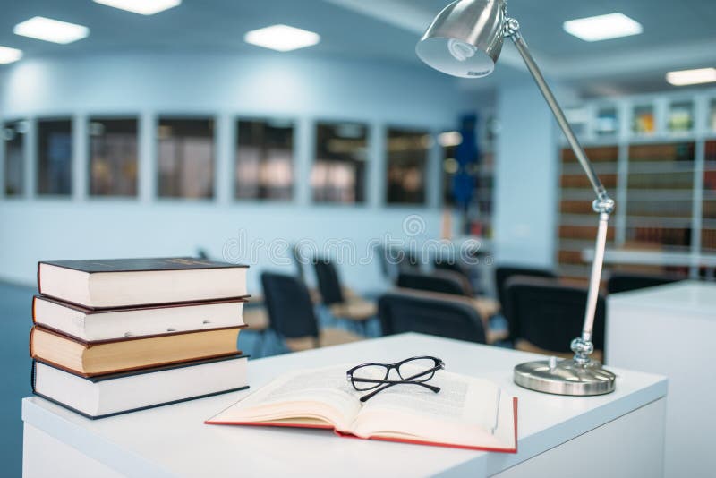 Empty Reading Room, Tables in Library, Nobody Stock Image - Image of ...