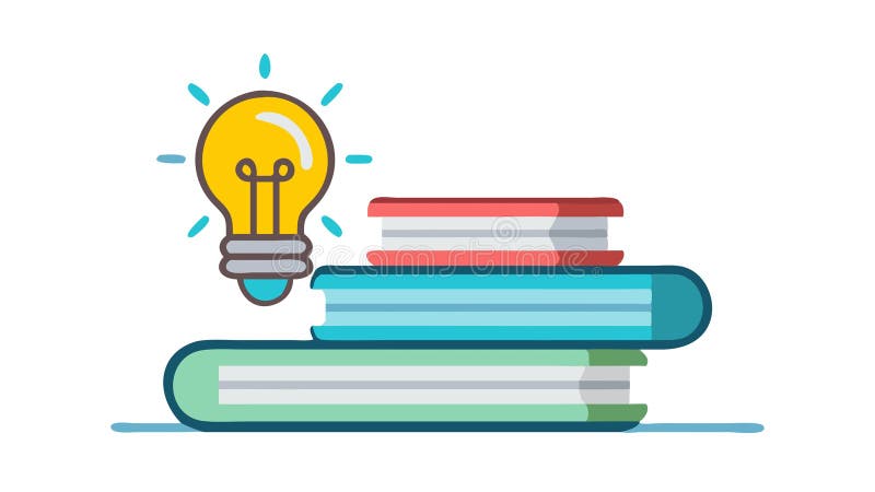 Stack of Books with Glowing Lightbulb Idea Innovation Education ...