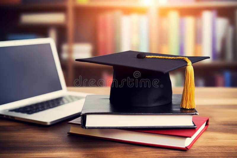 A Stack of Books with a Graduation Cap on Top of it, Generative Ai ...