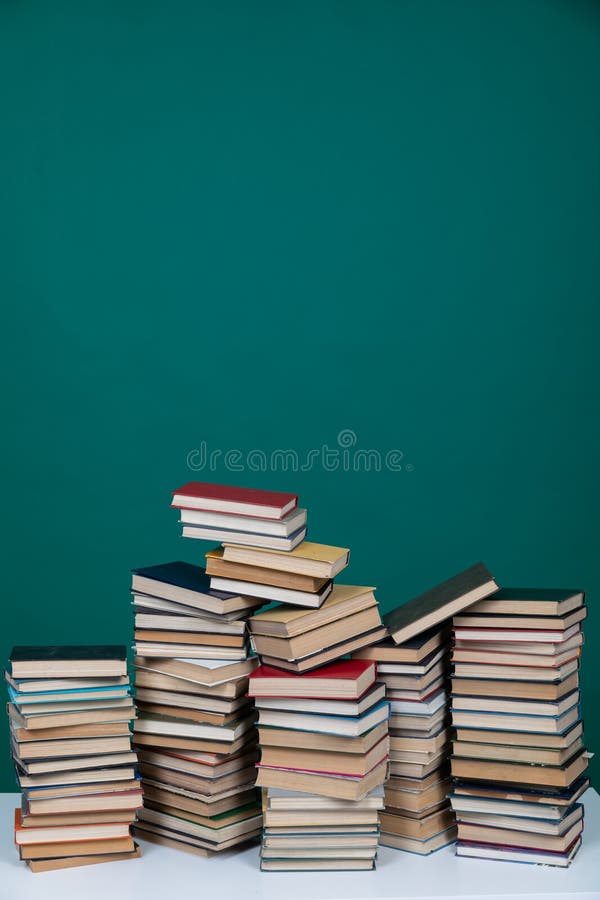 Stack of Books on a Green Background Learning Library Learning Science ...