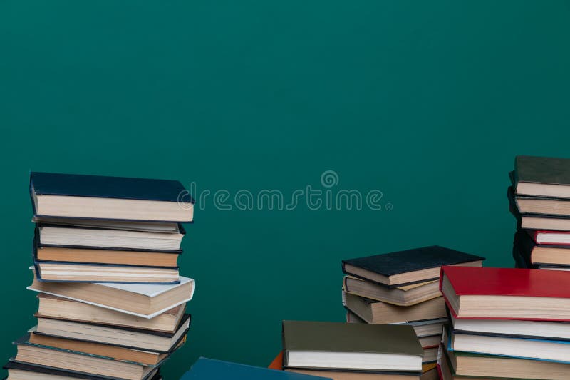 Library Science Stack of Books on White Background Training Stock Image ...