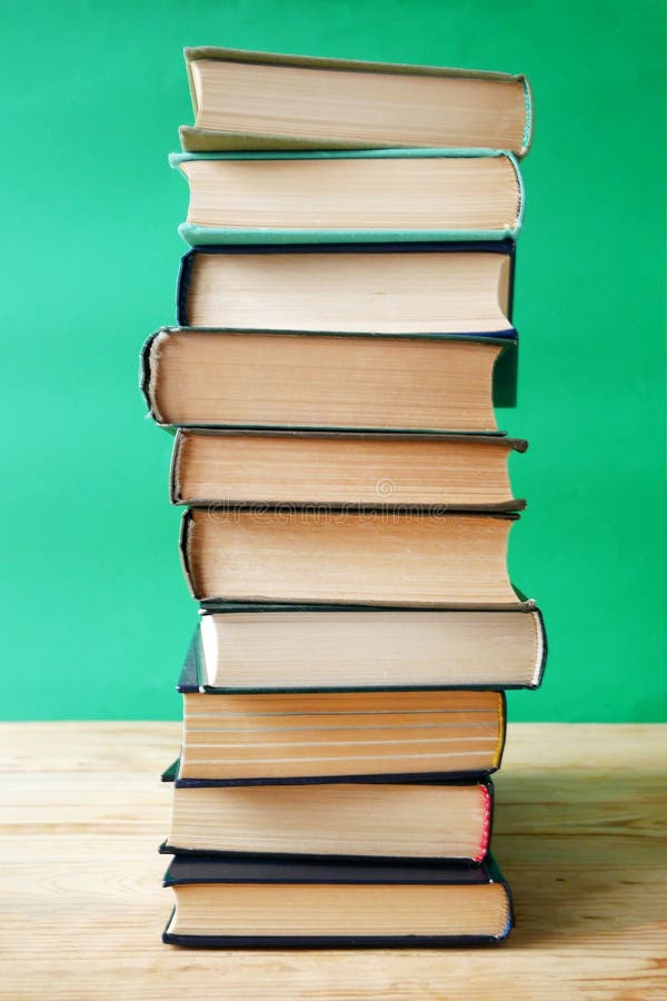 Stack of Books on Green Background, Many Books Piles, Bookshelf ...