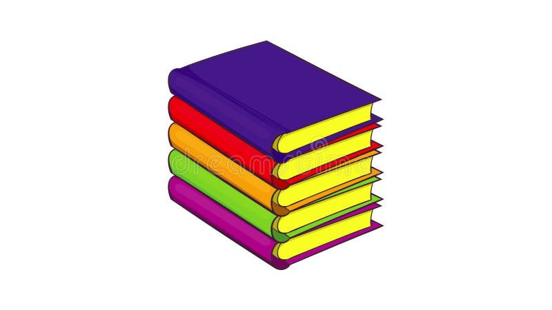 Stack of Books Icon Animation Stock Footage - Video of horizontal ...