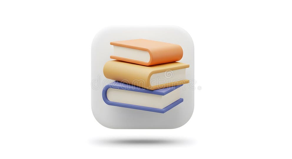 Stack of Books Icon with Cartoon Style Design, Education and Learning ...