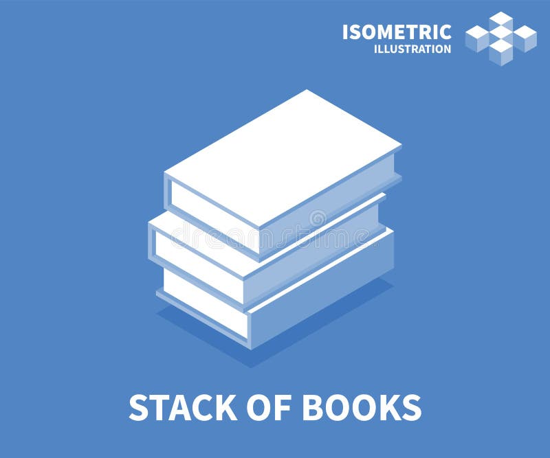 Stack of Books Icon. Isometric Template for Web Design in Flat 3D Style ...