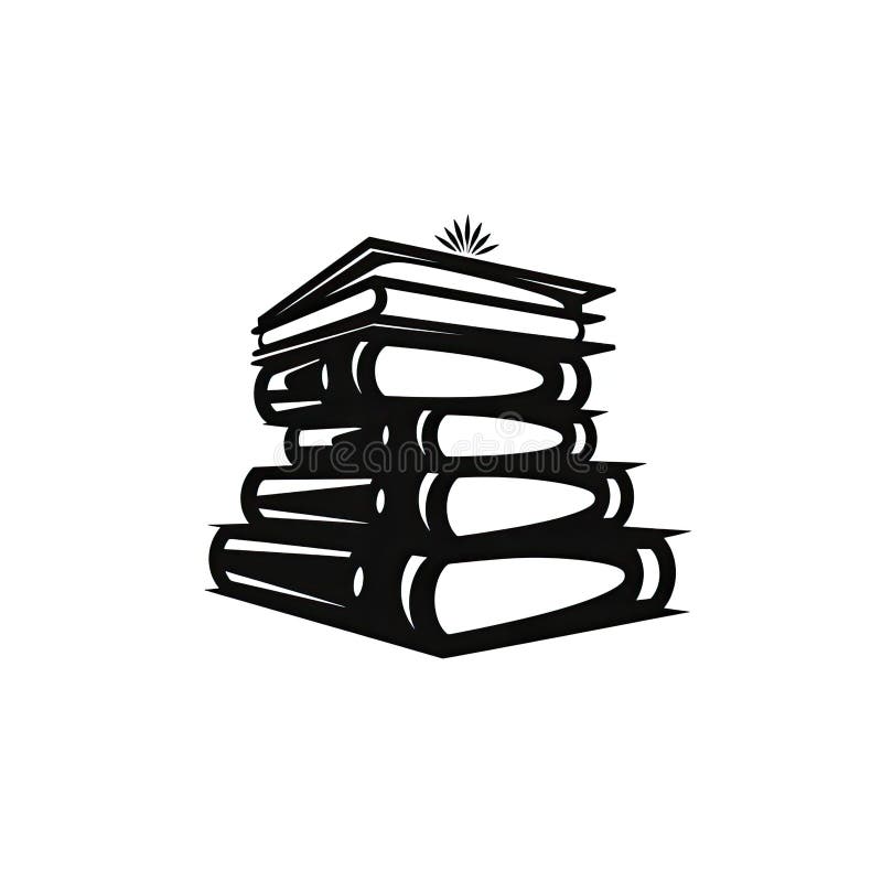 A Stack of Books Icon on a White Background Stock Illustration ...