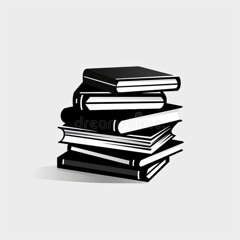 A Stack of Books Icon on a White Background Stock Illustration ...