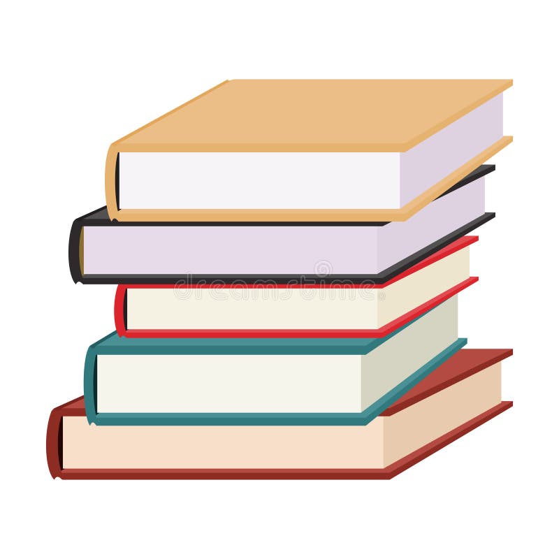 Stack of Books Illustration. Stock Illustration - Illustration of heap ...