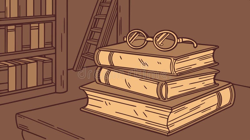 Stack of Books Illustration, Knowledge and Reading Symbol Art Vector ...