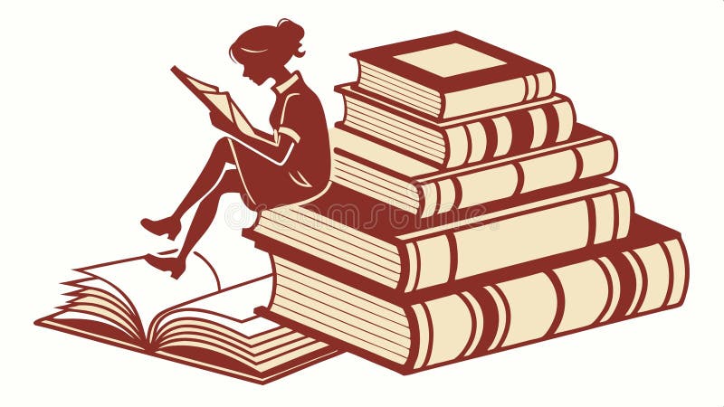Stack of Books Illustration, Reading and Education Symbol Vector Design ...