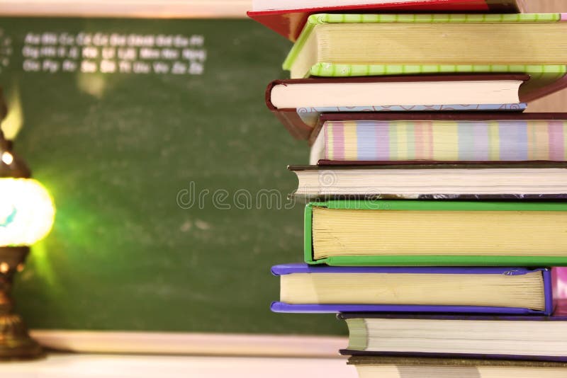 Stack of Books on Background.Education, Study Stock Image - Image of ...