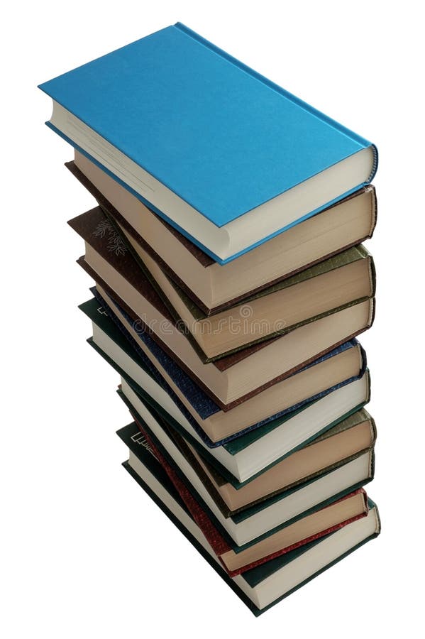 Stack of Books Isolated on White Stock Photo - Image of bookpile, novel ...