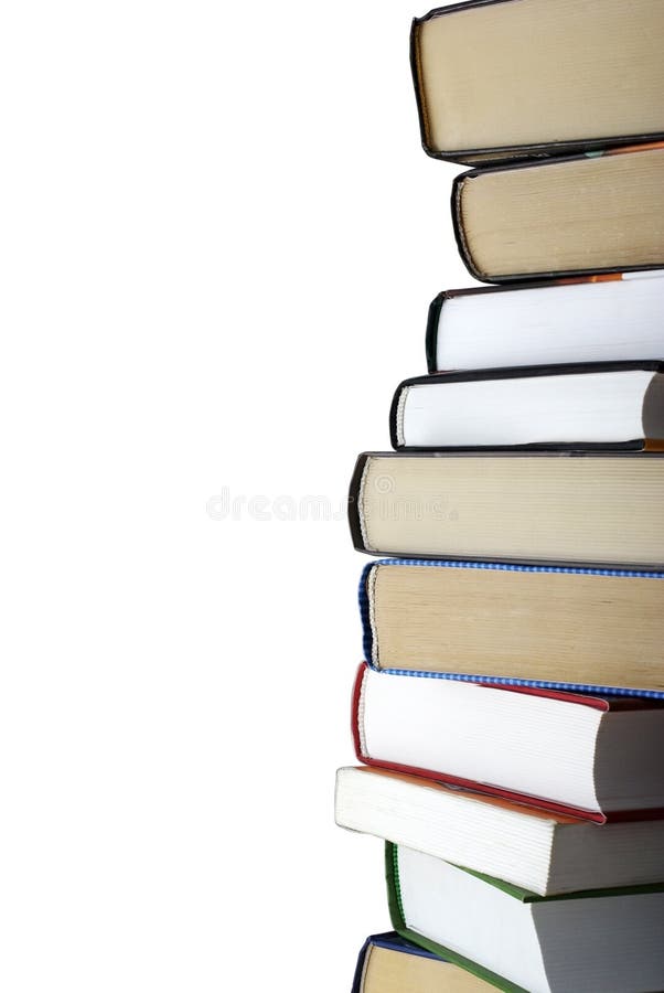 Stack of Books Isolated on White. Stock Photo - Image of bibliography ...